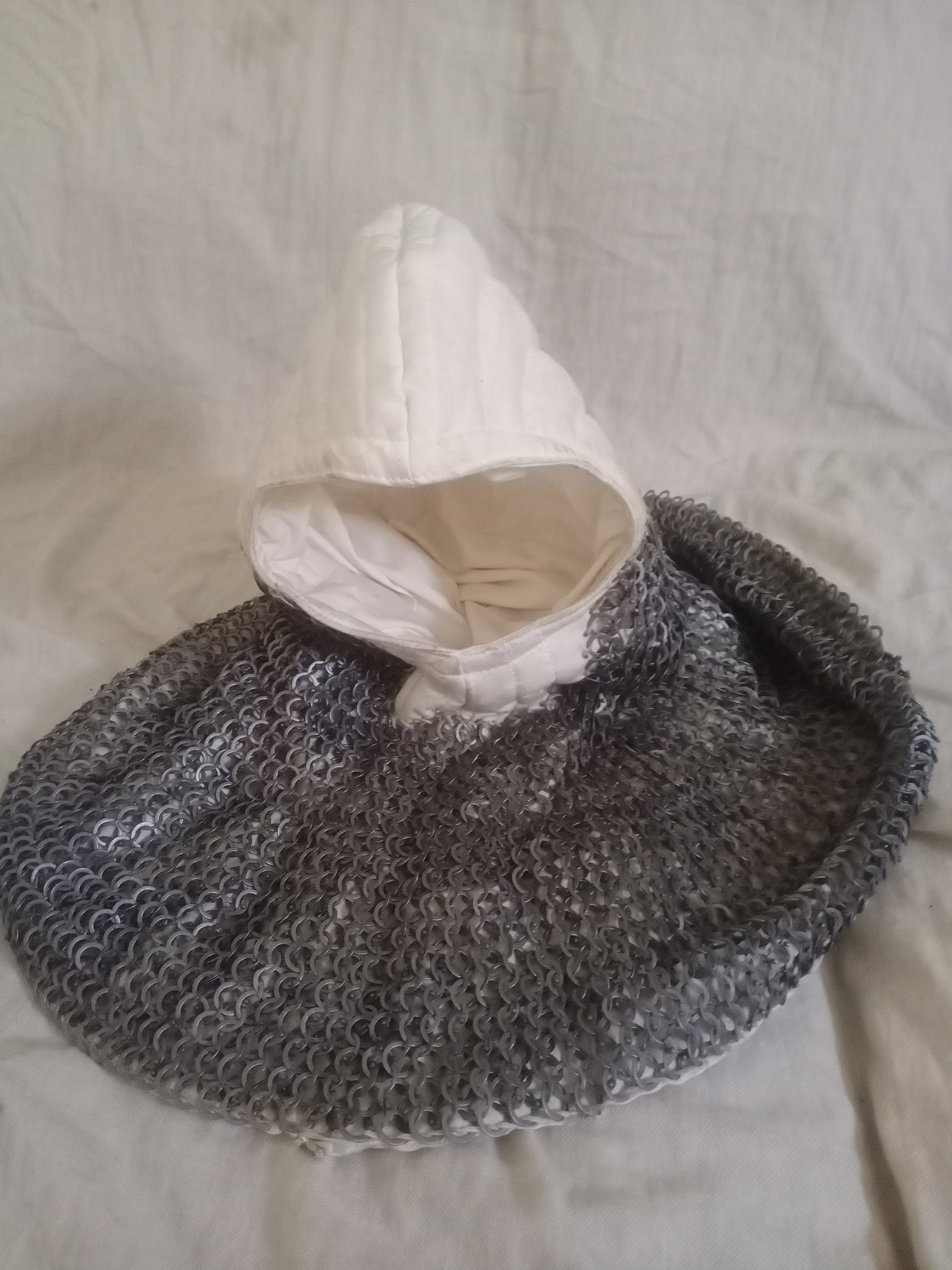 Chainmail Coif Hood With Gambeson Cap, Chainmail Hood,9 Mm Flat Ring ...