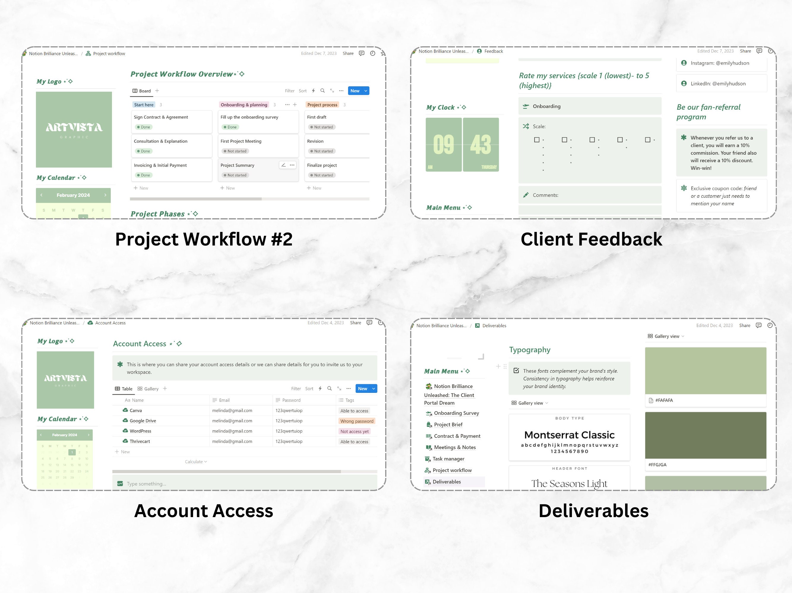 Client Dashboard Notion Template Client Portal Notion Template Digital ...