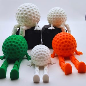 Funny 3D Printed Golf Ball Figurine With Arms and Legs - Unique Golf ...