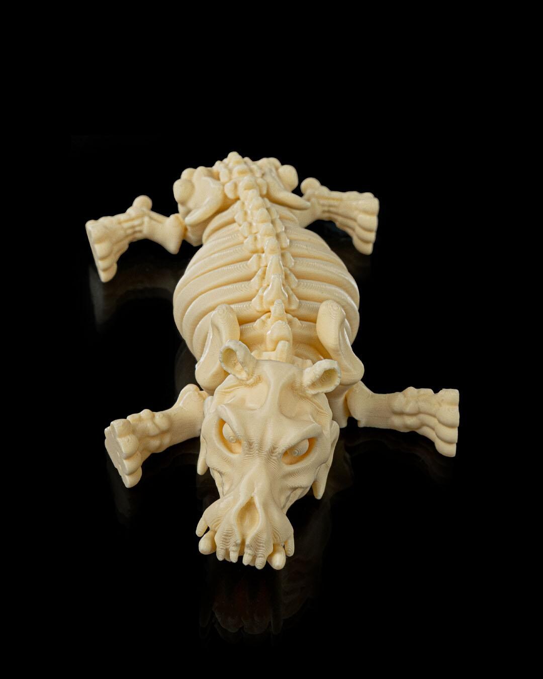 Articulated Skeleton Hippo - 3D Printed Halloween Decor, Gothic Desk ...