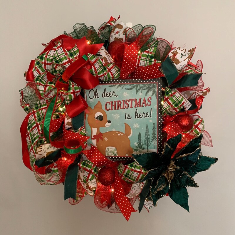 Reindeer Wreath - Etsy