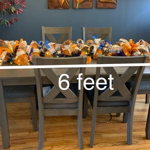 Pre Lit Fall Garland, Blue and Rust Fall Garland With Lights, Autumn ...