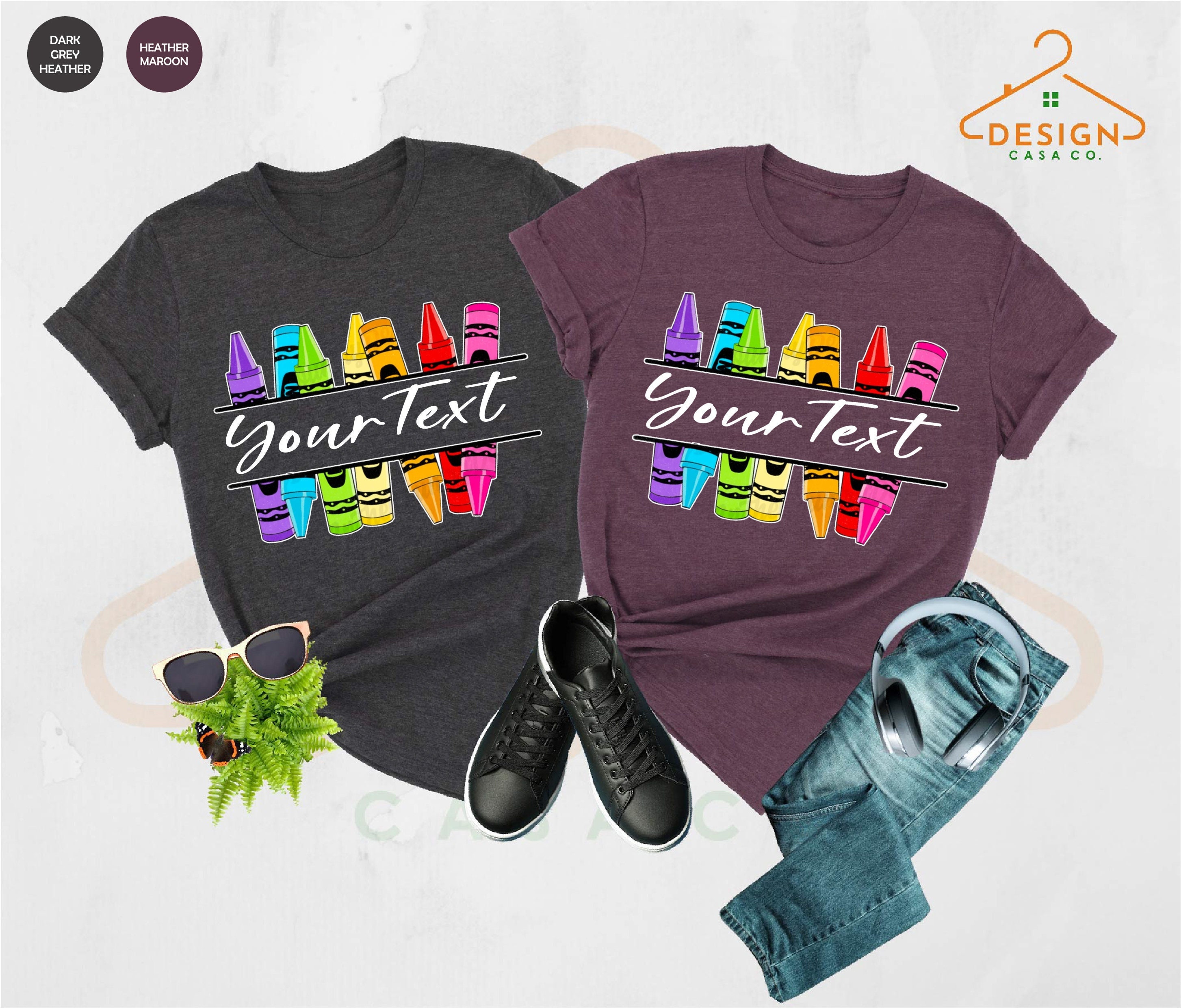 Personalized Crayons Shirts for Women - Etsy