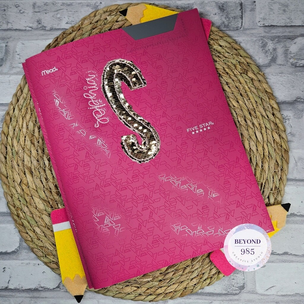 Embroidered Applique Folders, Back to School, B2S, 2 Pocket-3 Prong ...