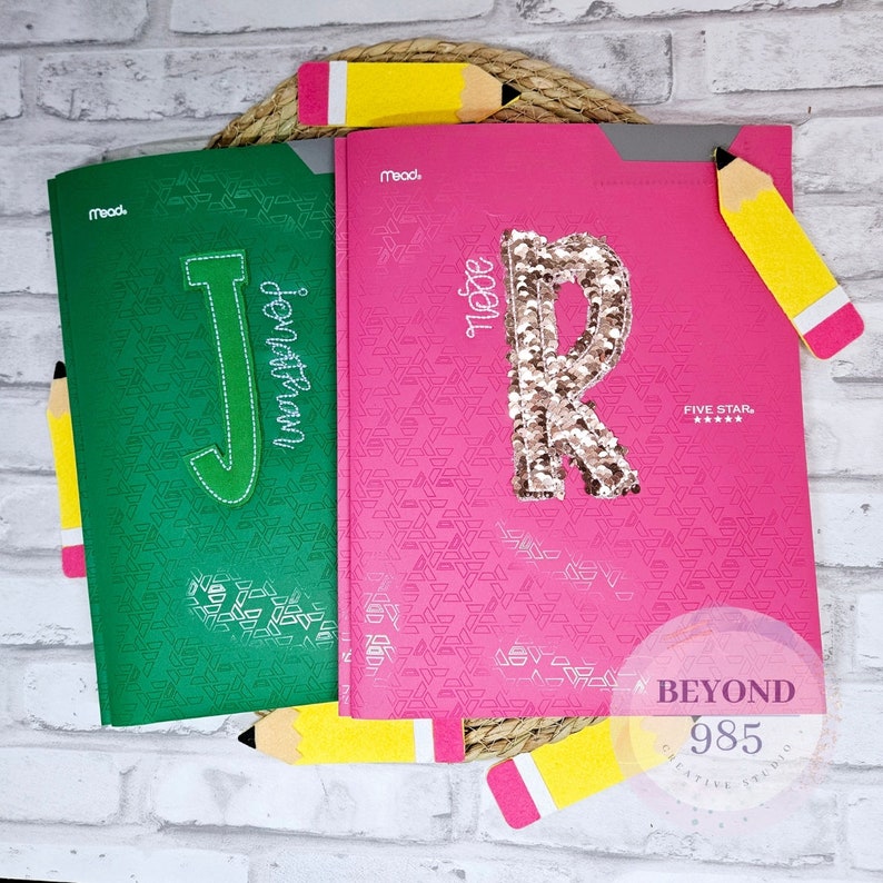 Embroidered Applique Folders, Back to School, B2S, 2 Pocket-3 Prong ...