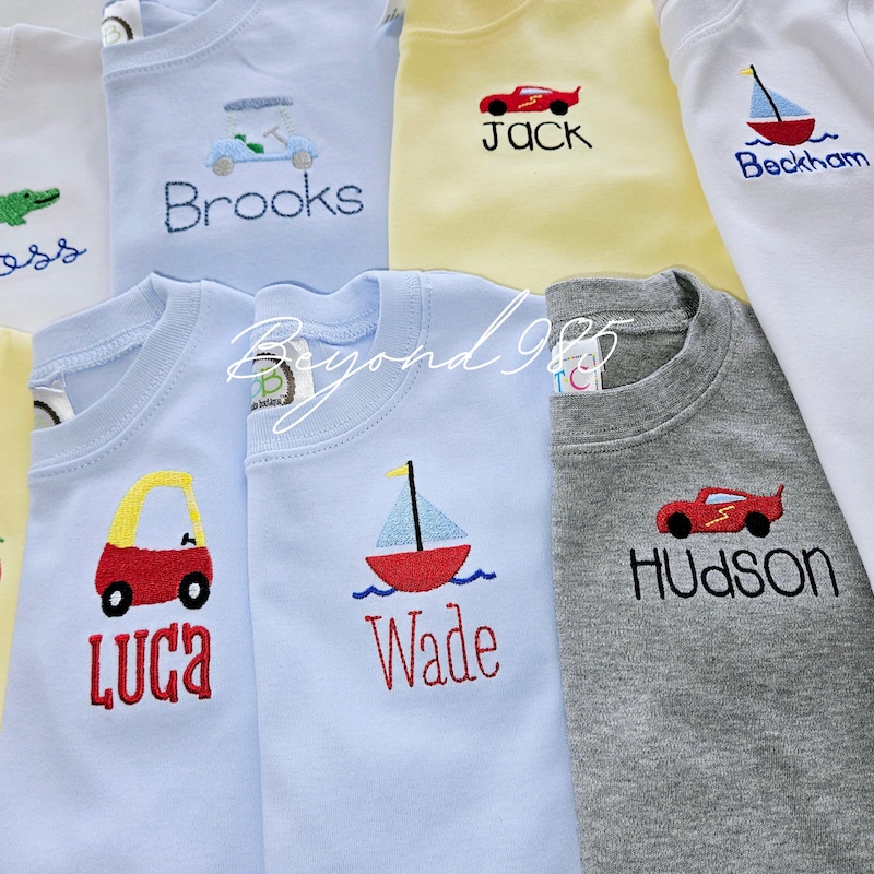 Monogram Boys Long Sleeve - Etsy