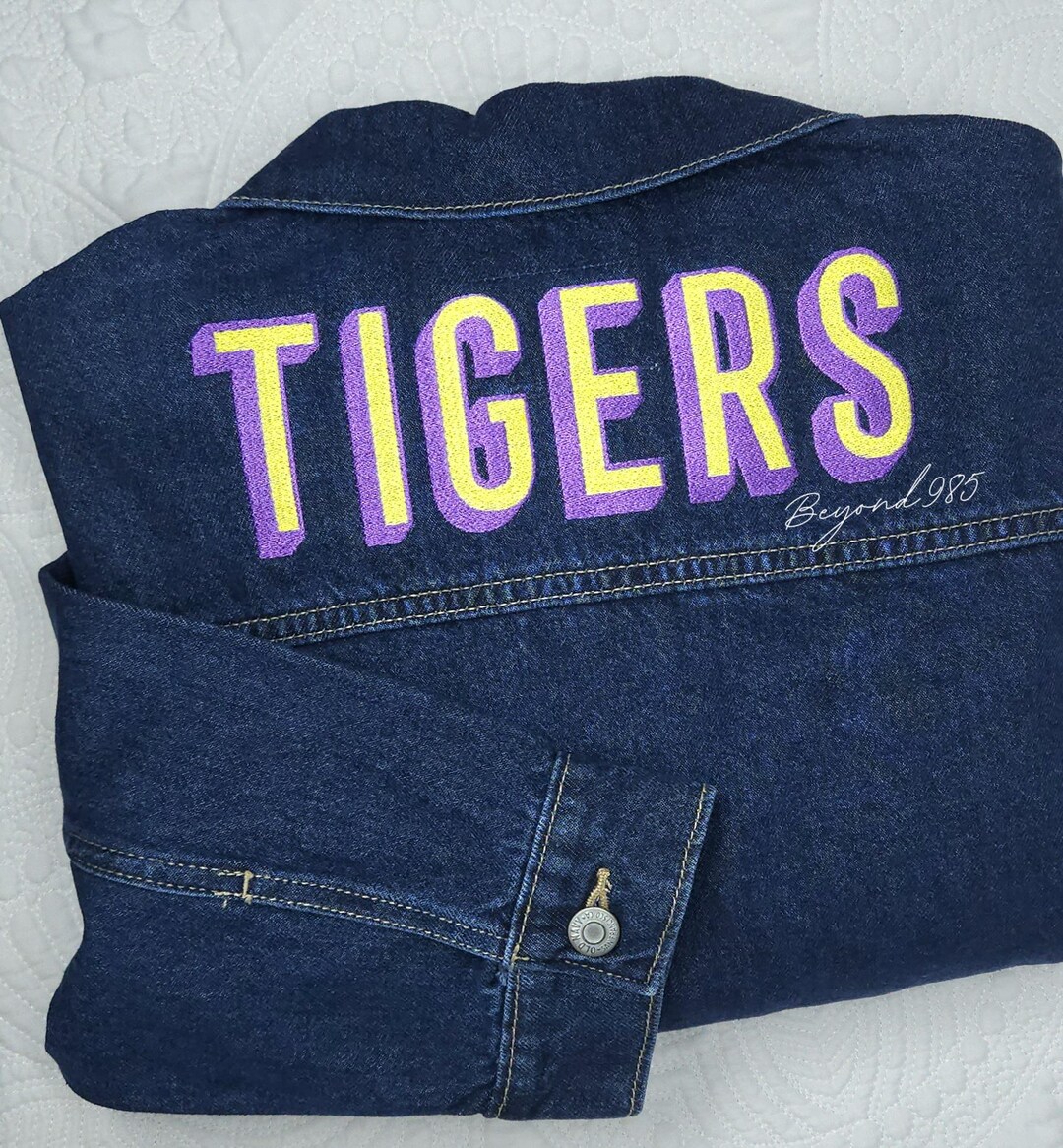 LSU Tigers | Tiger Stadium | Jean Jacket - Etsy