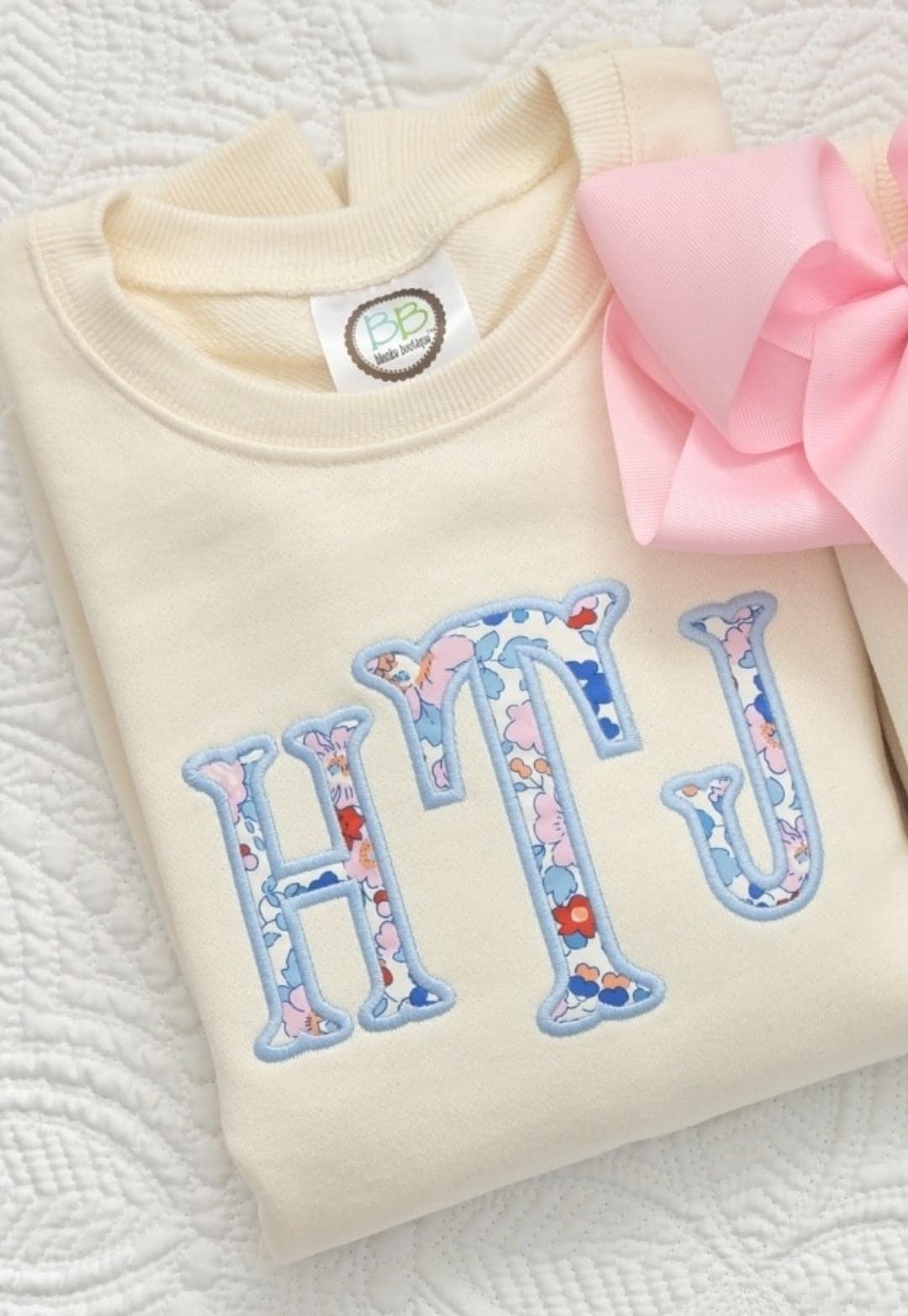 Girls Monogrammed Sweatshirts | Liberty of London Fabric | Applique ...