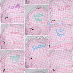 Monogrammed Pink Gingham Backpack With Ruffles: Girls Back-to-school - Etsy