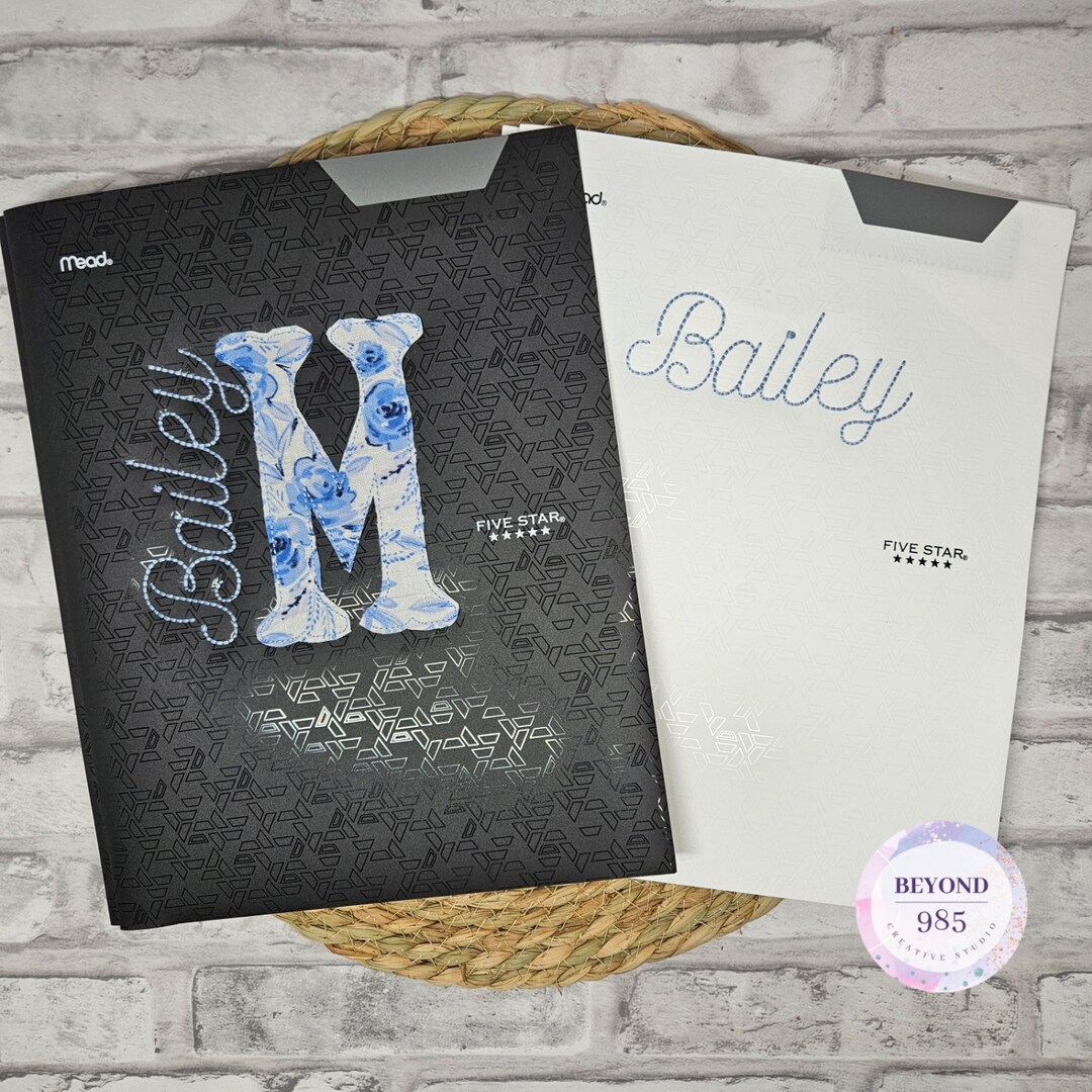 School Embroidered Applique Folders, Back to School, B2S, 2 Pocket-3 ...