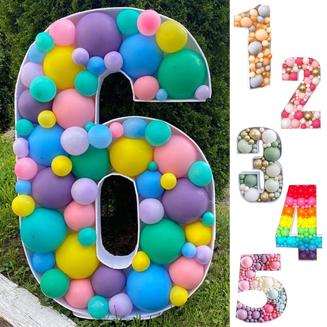 73cm Big Number Frame Stand Balloon Filling Box DIY Baby Shower ...