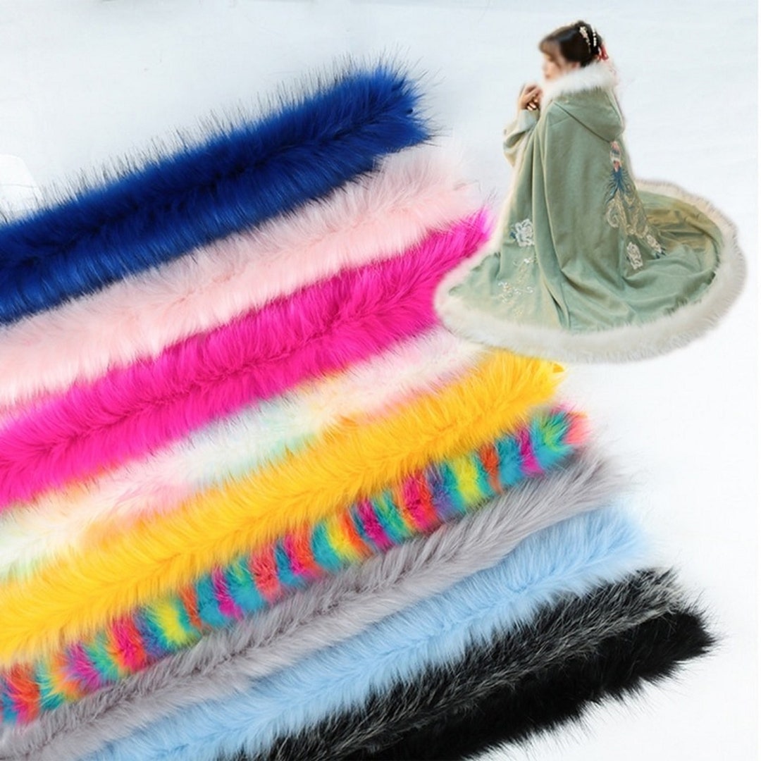 1m Artificial Fox Fur Ribbon Tapes DIY Sewing Faux Fox Fur Furry Fluffy ...