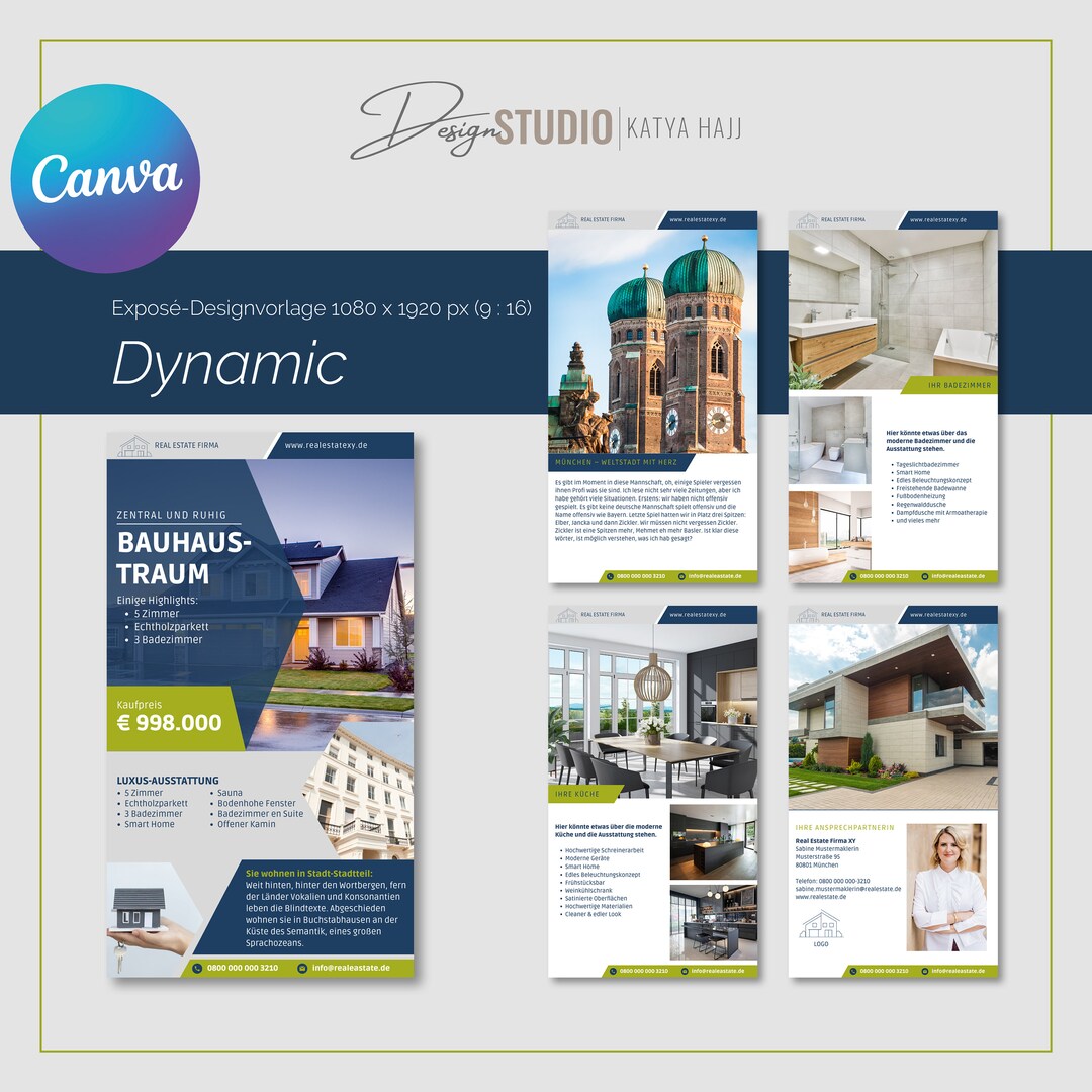 Real Estate Exposé dynamic as Canva Template 9:16 INSTANT DOWNLOAD - Etsy