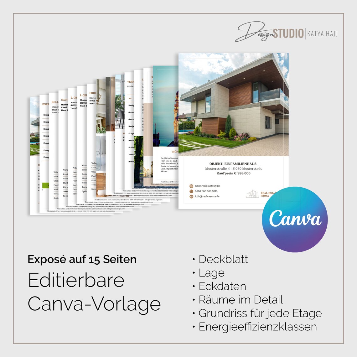 Real Estate Exposé as Canva Template DIN A4 - INSTANT DOWNLOAD - Etsy