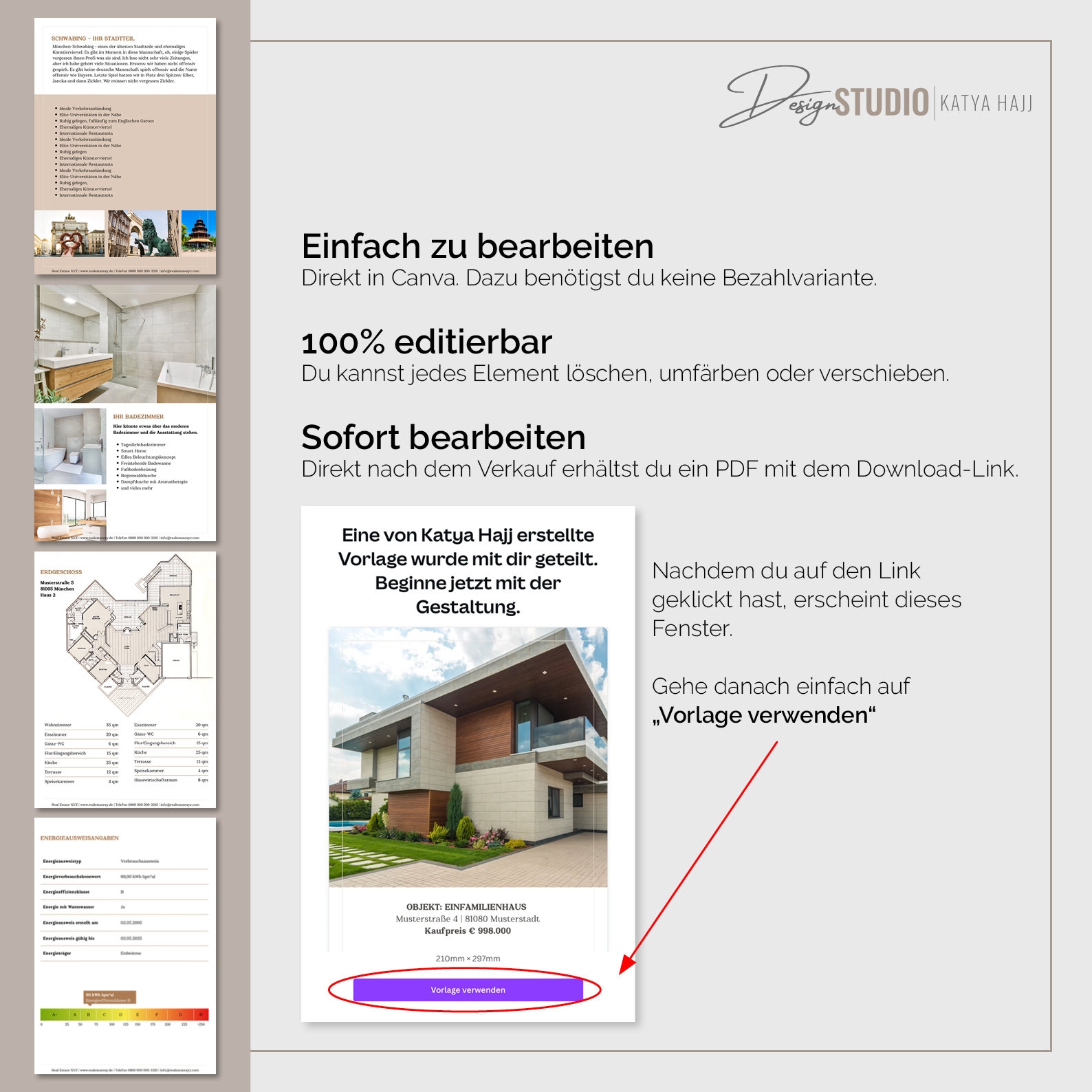 Real Estate Exposé as Canva Template DIN A4 - INSTANT DOWNLOAD - Etsy