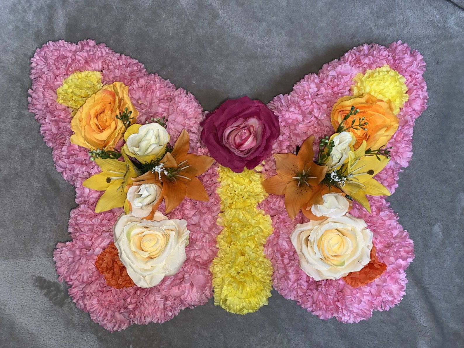 BUTTERFLY Funeral Memorial Tribute Artificial Flowers Silk - Etsy
