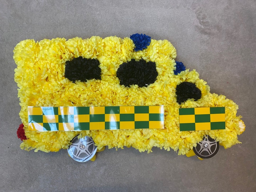AMBULANCE Funeral Memorial Tribute Artificial Flowers Silk Flower ...