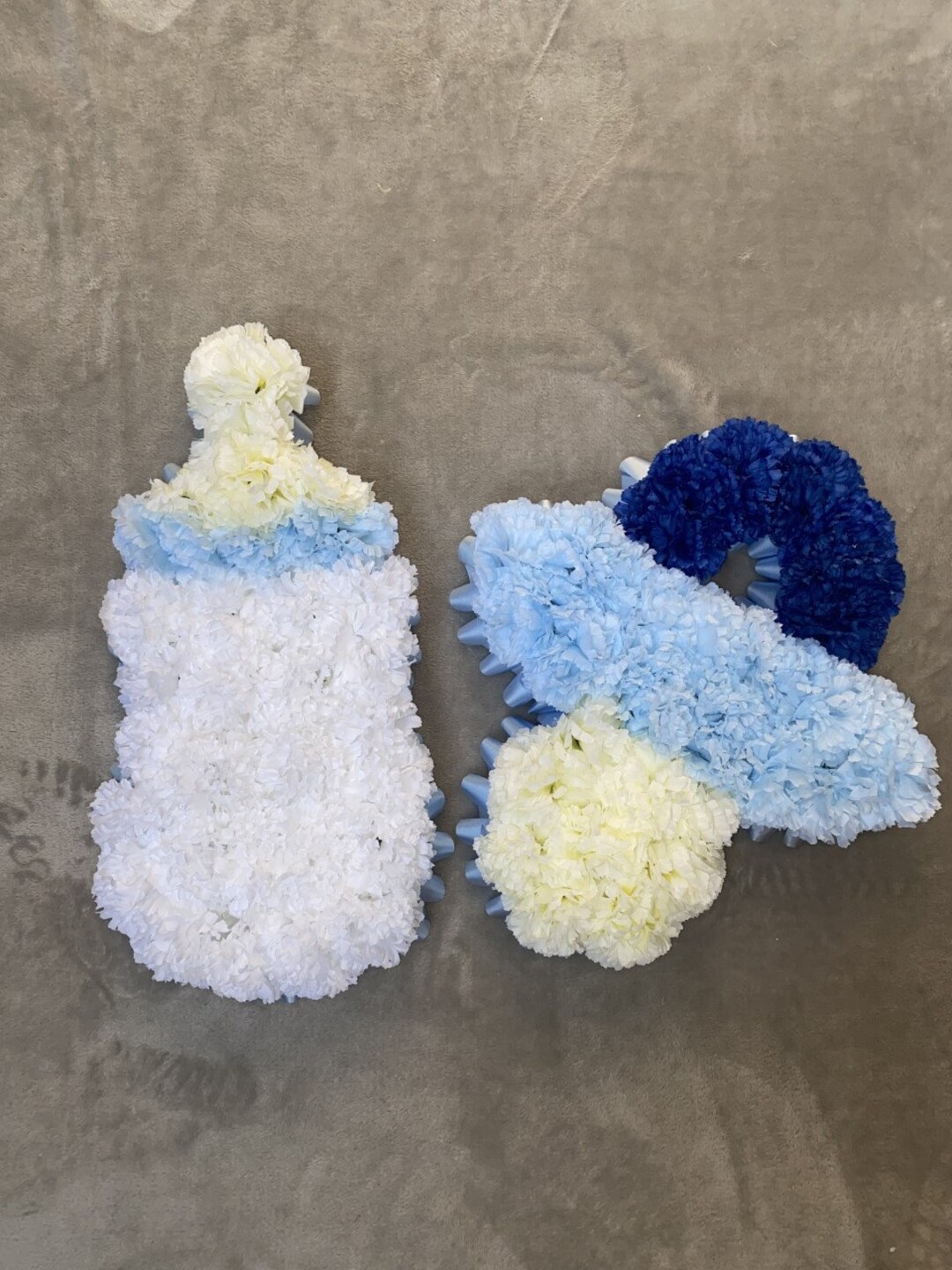 BABY DUMMY & BOTTLE Set Funeral Memorial Tribute Artificial Flowers ...