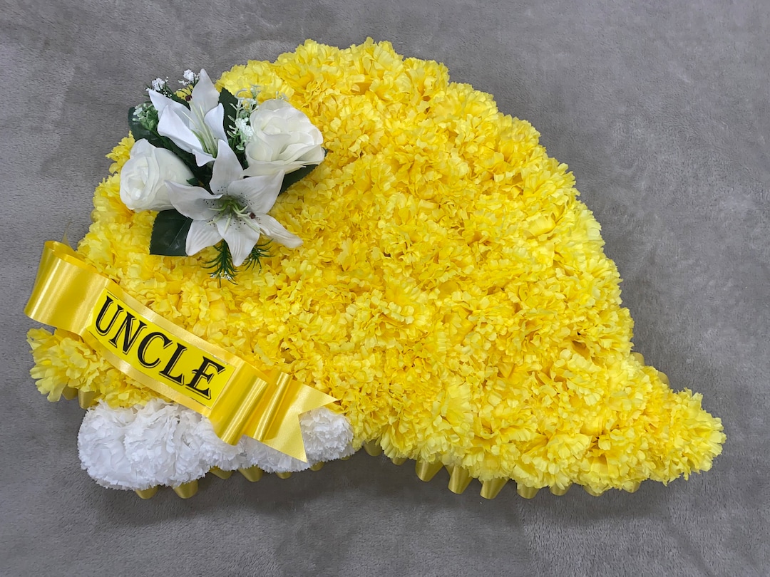 HARD HAT Bespoke Funeral Memorial Tribute Artificial Flowers Silk ...