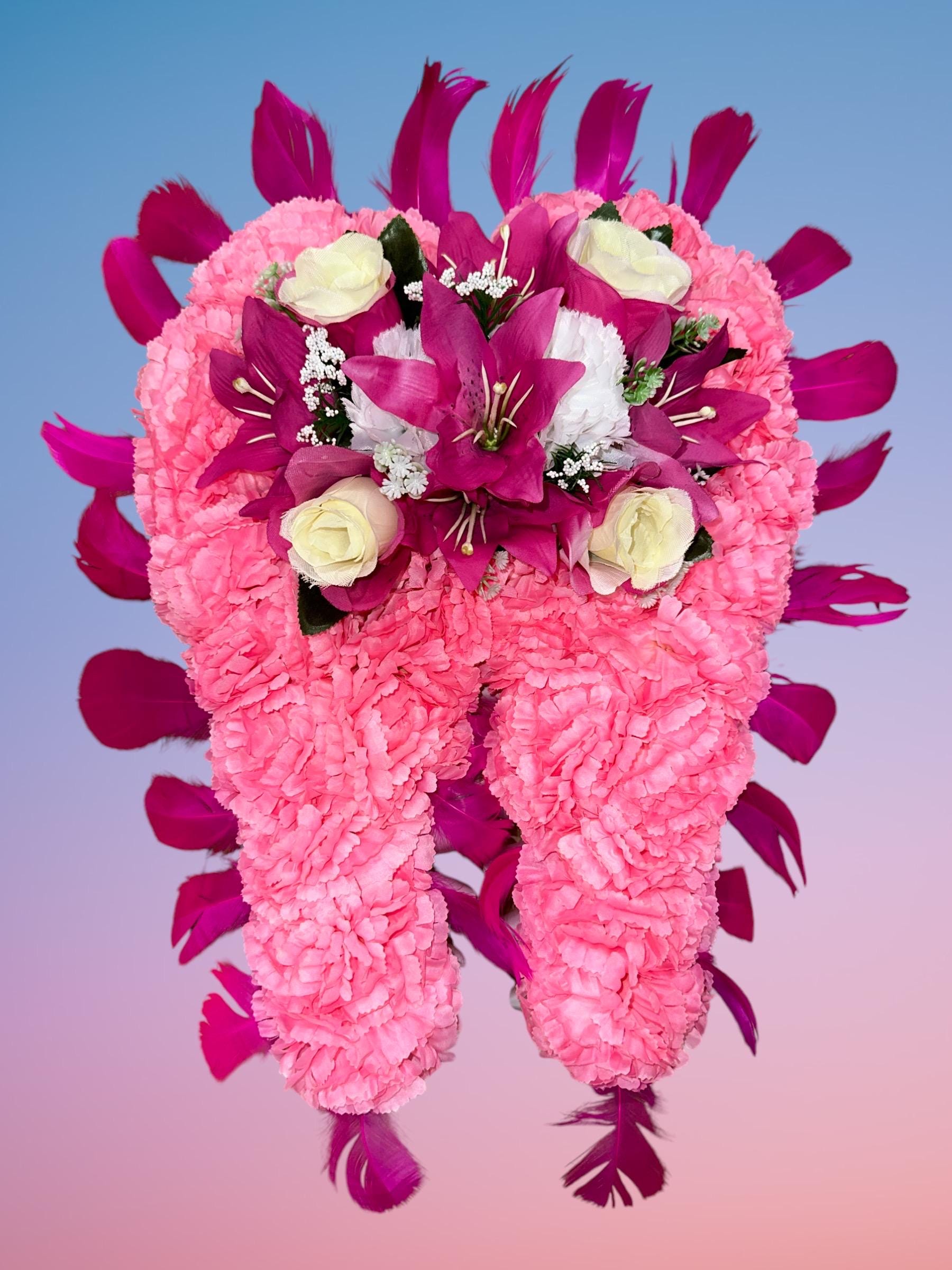 Angel Wings Funeral Wreath With Feathers Memorial Tribute Artificial ...