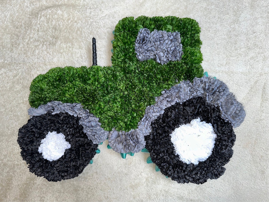 2ft TRACTOR Funeral Memorial Tribute Artificial Flowers Silk Flower ...