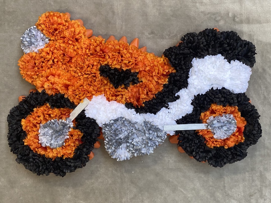 MOTORBIKE Funeral Memorial Tribute Artificial Flowers Silk Flower ...