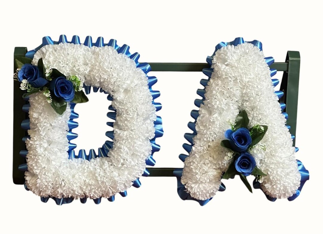 DA LETTER Funeral Memorial Tribute Artificial Flowers Silk Flower Any 2 ...