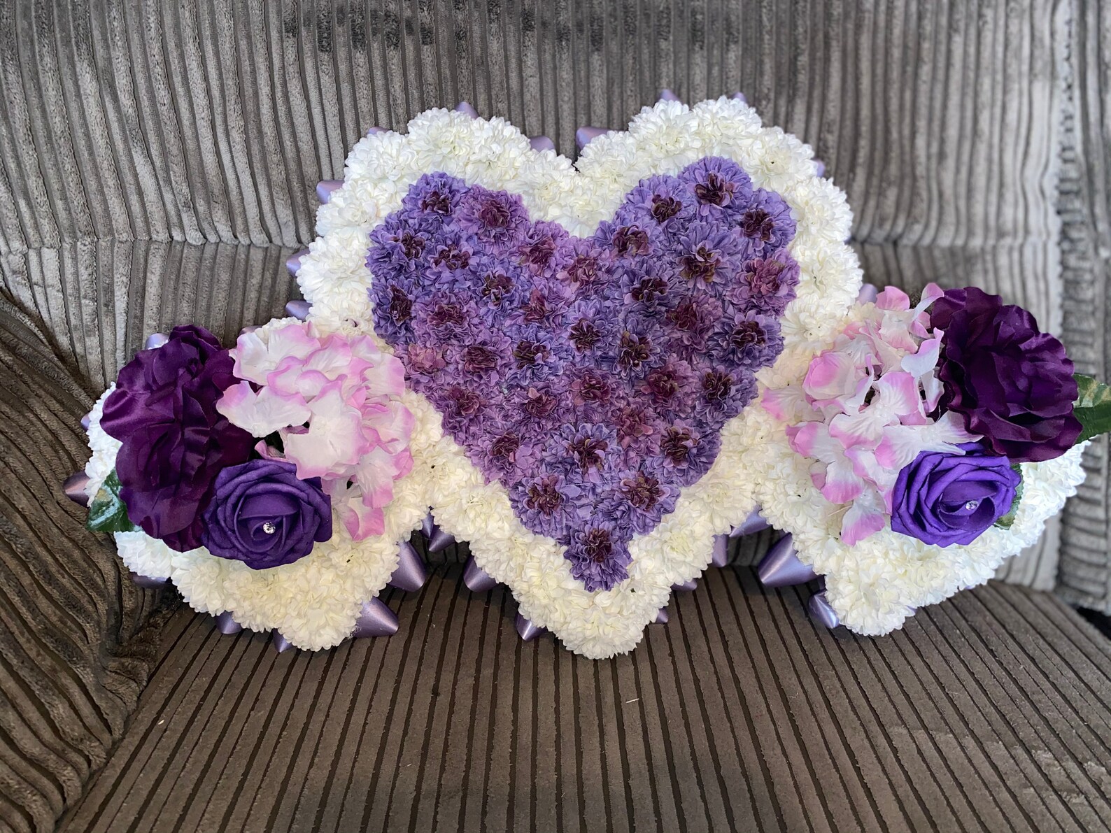 TRIPLE LOVE HEART Funeral Memorial Tribute Artificial Flowers | Etsy