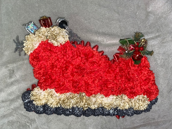 SANTA FATHER SLEIGH Sledge Christmas Xmas Decoration Funeral - Etsy UK