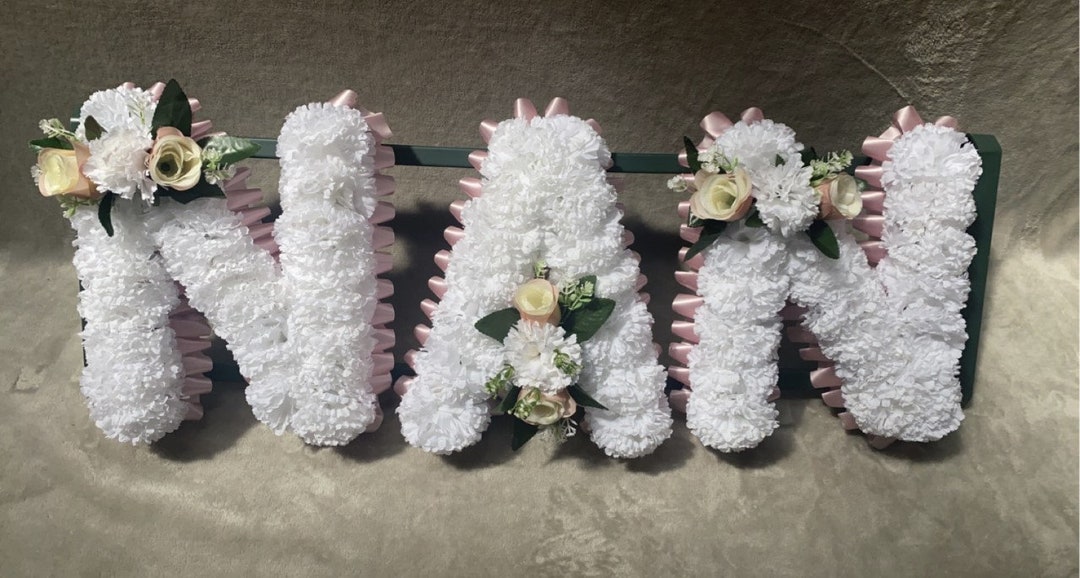 NAN LETTERS Funeral Memorial Tribute Artificial Flowers Silk Flower ...