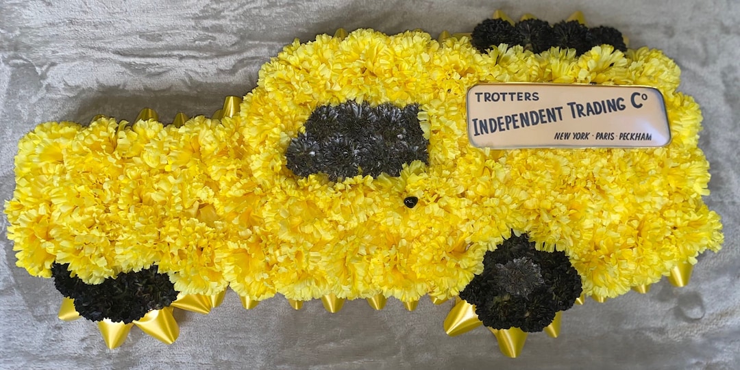DEL BOY TROTTER Van Car Funeral Memorial Tribute Artificial Flowers ...
