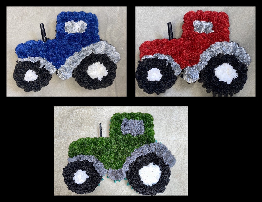 2ft TRACTOR Funeral Memorial Tribute Artificial Flowers Silk Flower ...