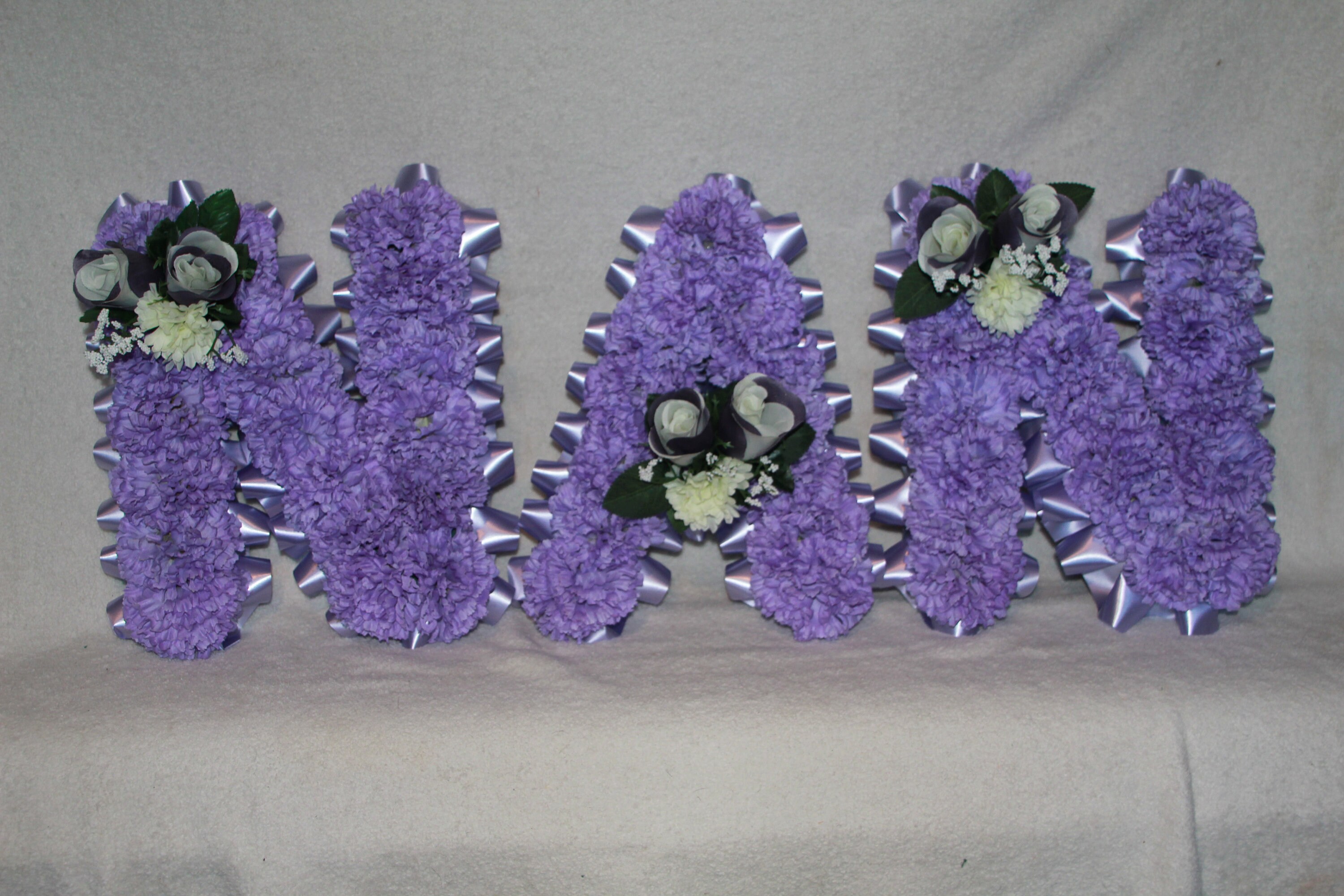 NAN LETTER Funeral Memorial Tribute Artificial Flowers Silk - Etsy UK