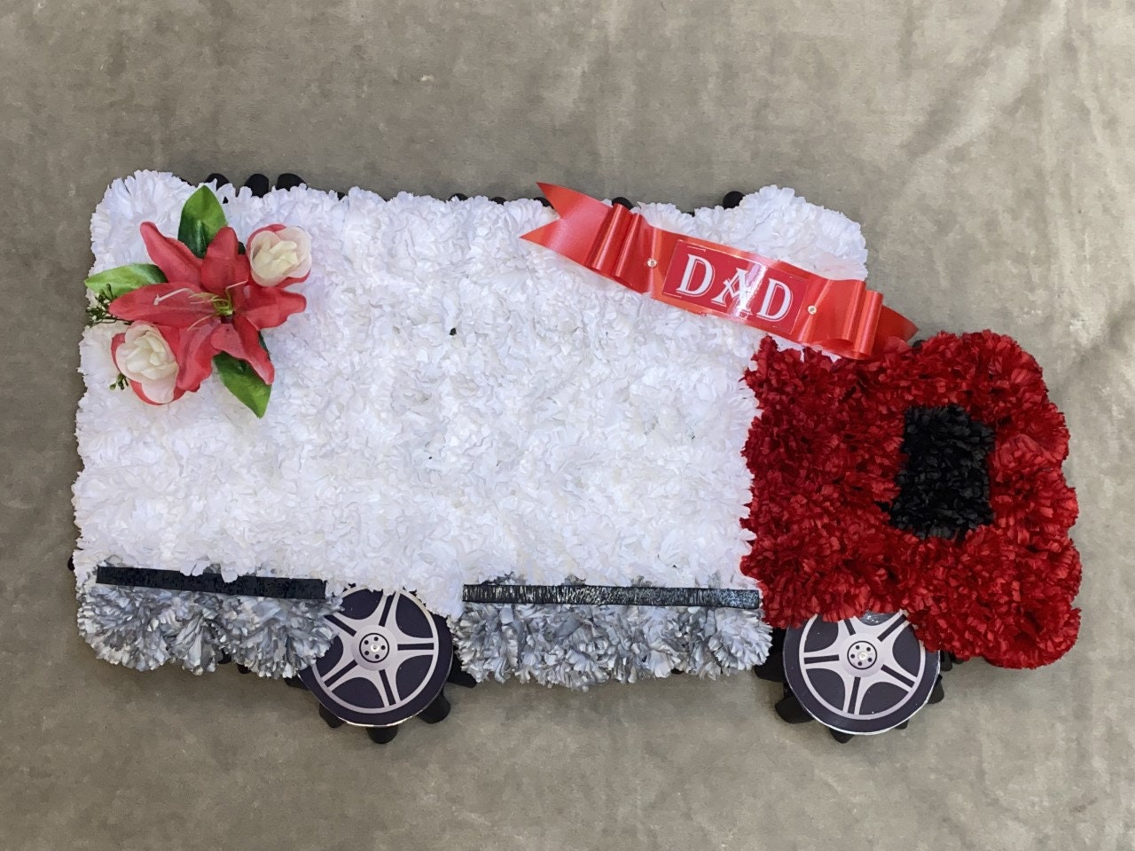 BOX TRUCK WAGON Lorry Van Funeral Memorial Large Tribute Artificial ...