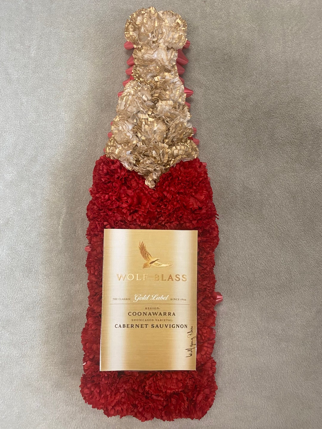 Wine Chardonnay Champaign BEER Drink Bottle Funeral Memorial Tribute ...