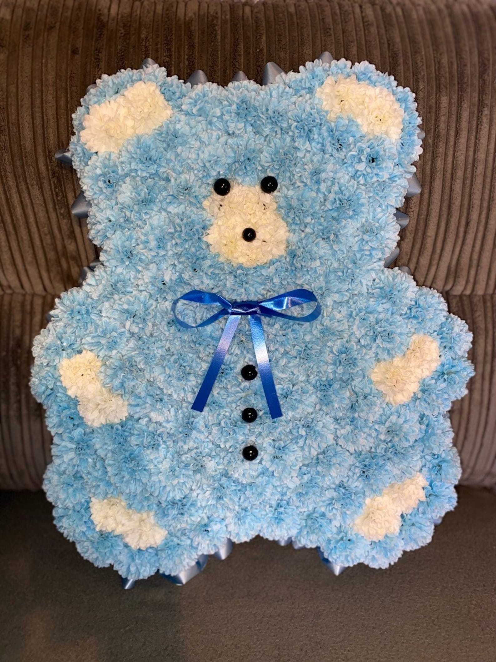 LARGE Baby Blue TEDDY BEAR Funeral Memorial Tribute Artificial | Etsy