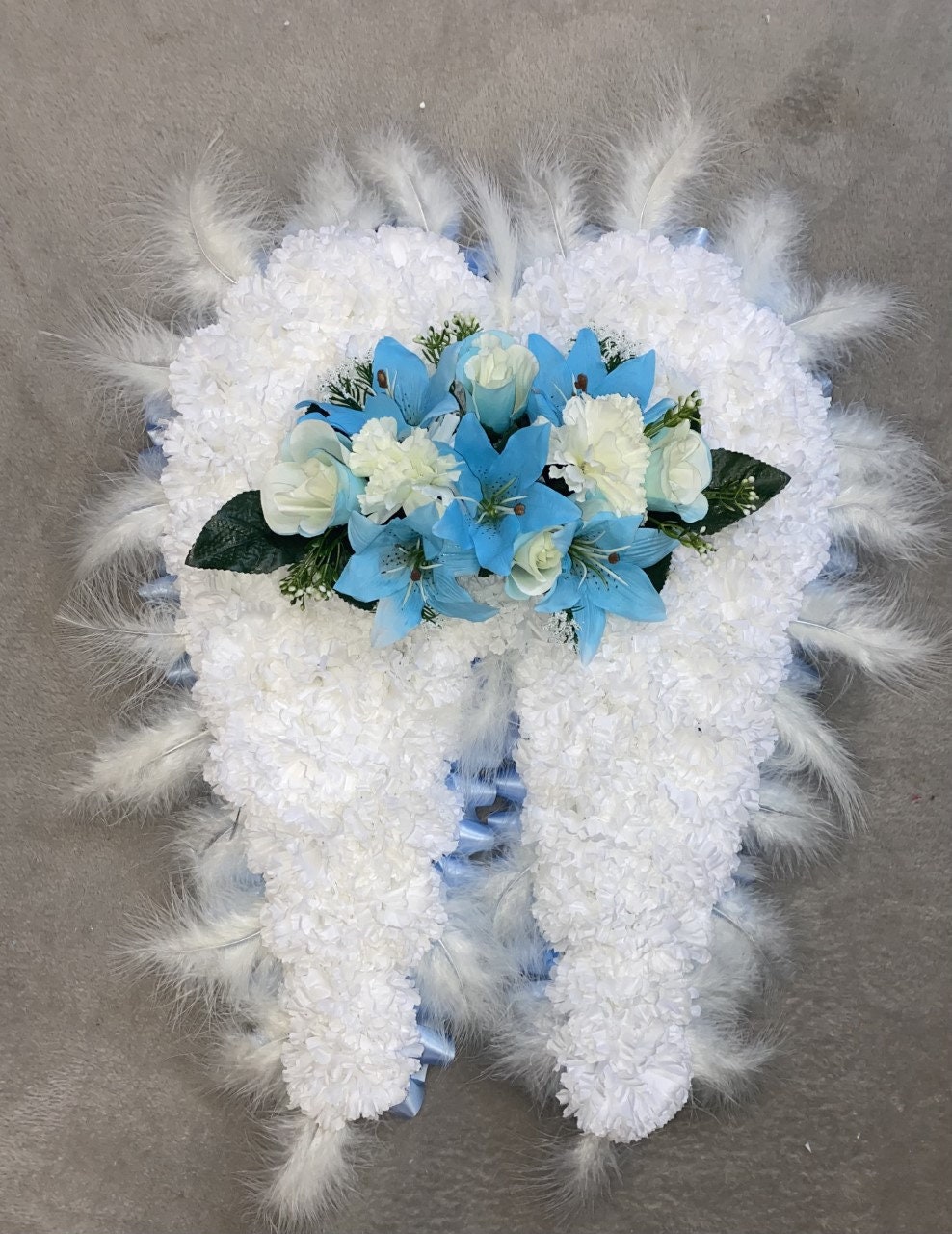 Angel Wings Funeral With Feathers Memorial Tribute Artificial - Etsy