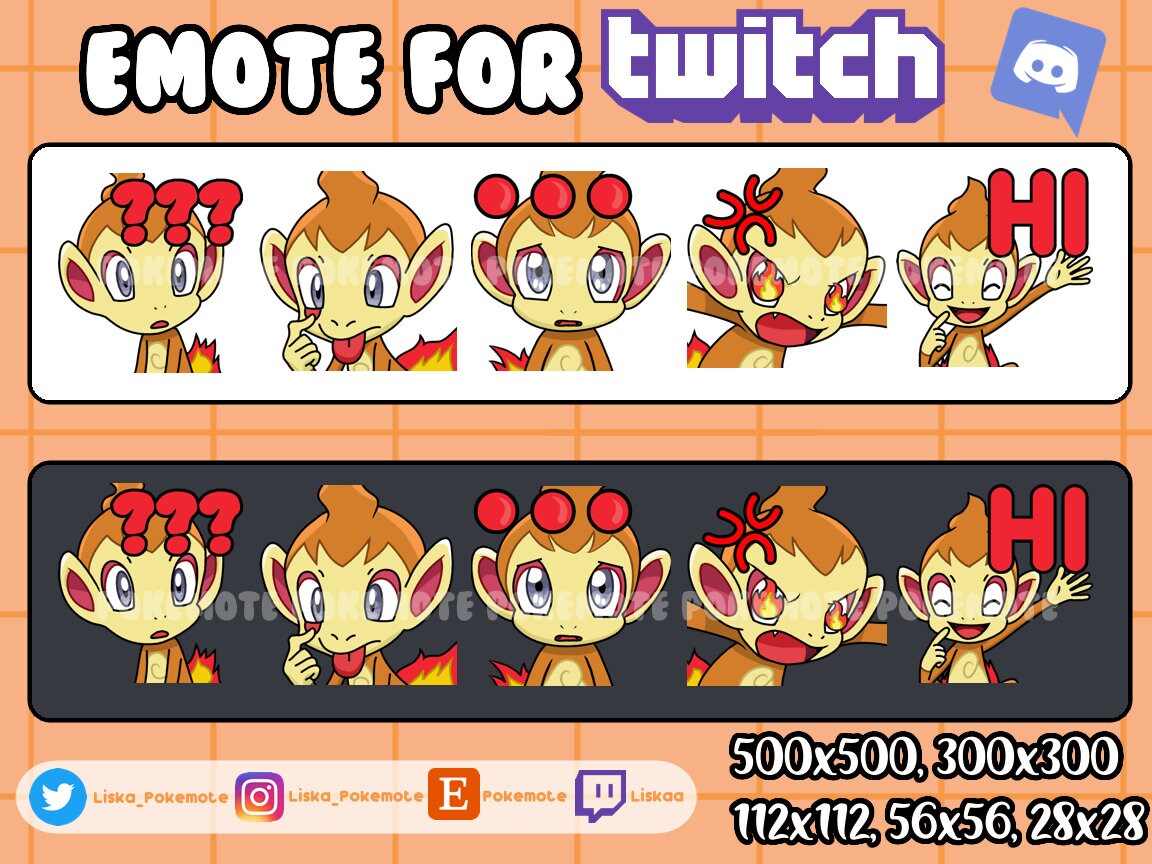 Twitch & Discord Emote Pack Chimchar - Etsy