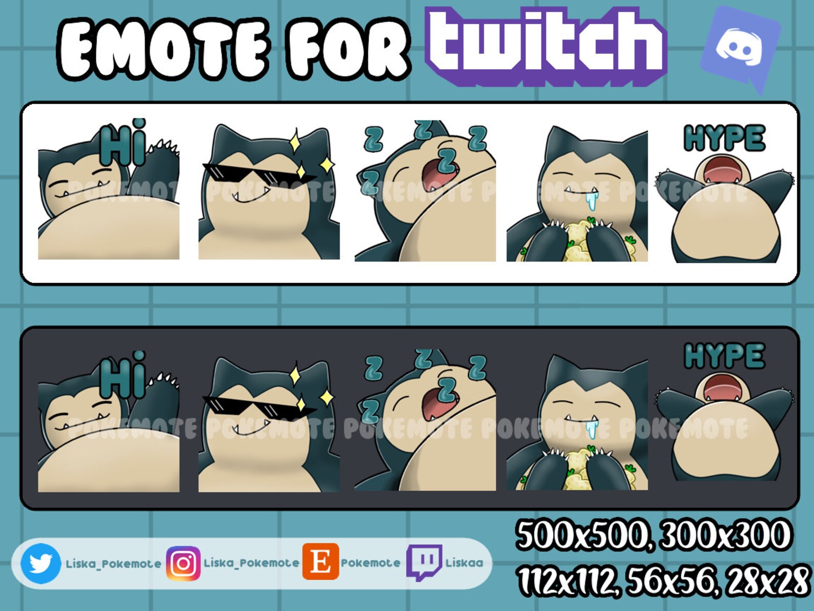 Twitch & Discord Emote Pack Snorlax - Etsy