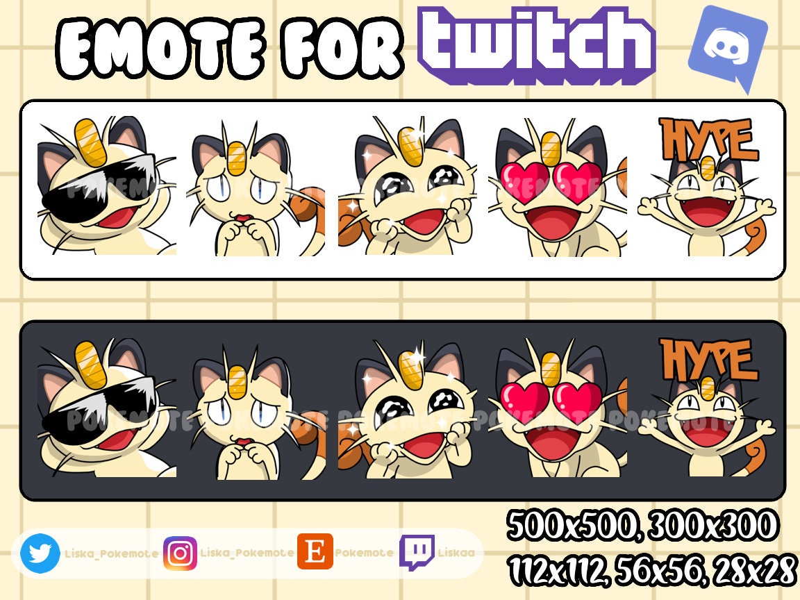 Twitch & Discord Emote Pack Meowth - Etsy