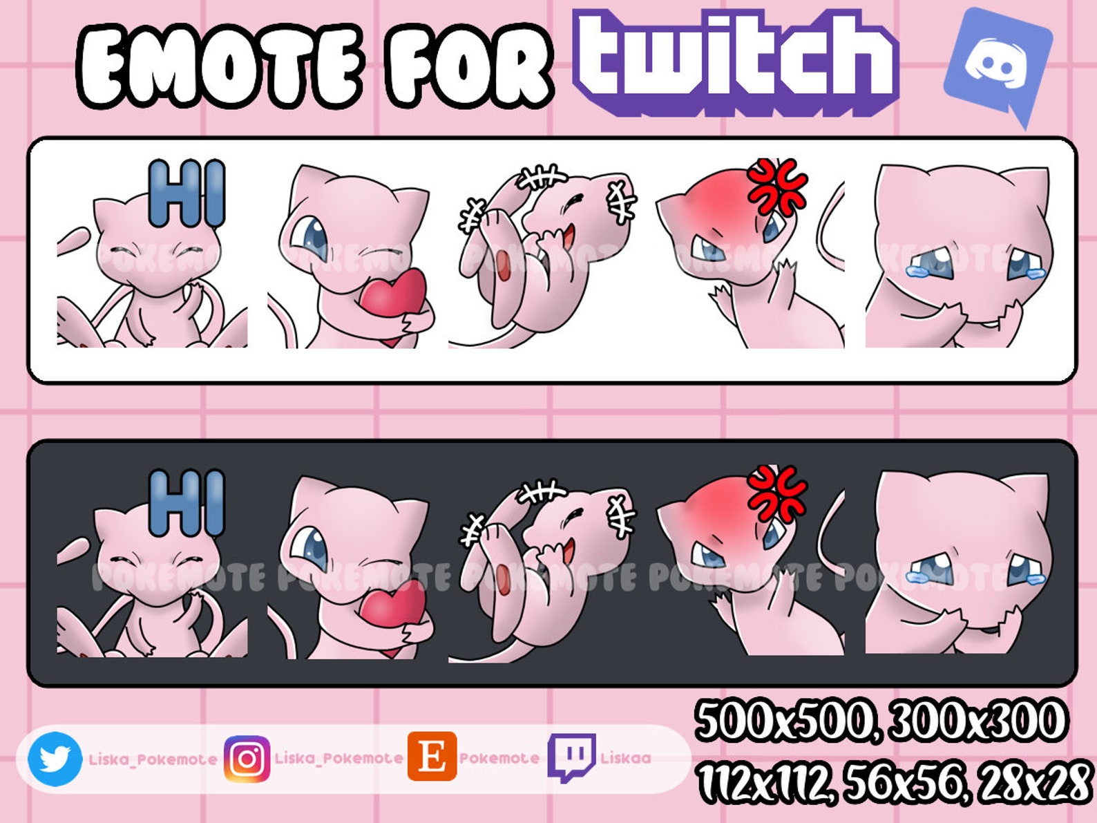 Twitch & Discord Emote Pack Mew 1 - Etsy Canada
