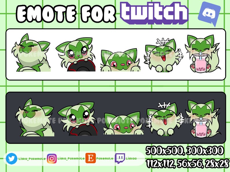 Twitch & Discord Emote Pack Sprigatito - Etsy Canada