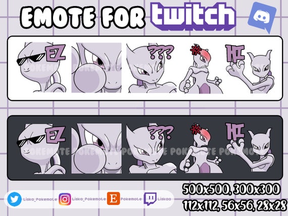 Twitch & Discord Emote Pack Mewtwo - Etsy