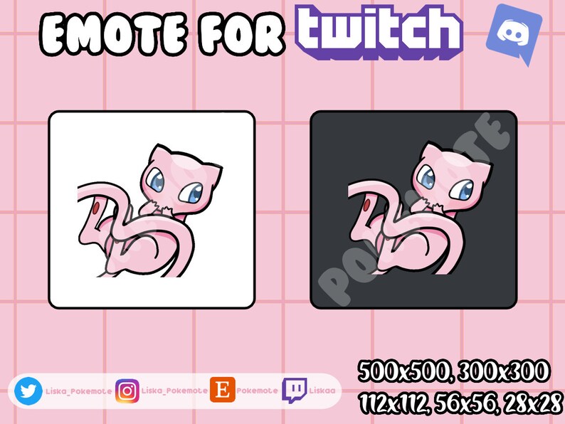 Twitch & Discord Animated Emote Mew Heart - Etsy