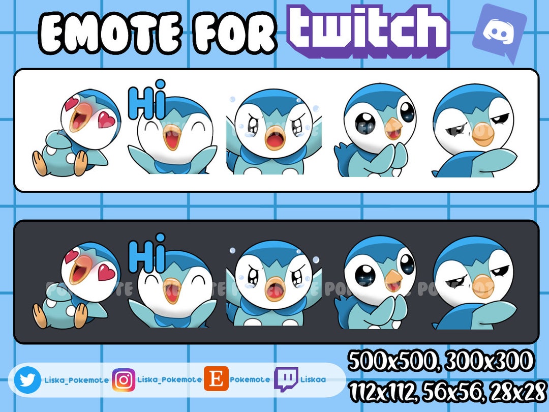 Twitch & Discord Emote Pack Piplup 1 - Etsy Australia