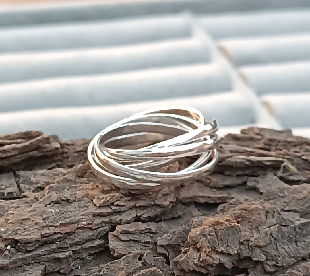 925 Sterling Silver Ring, 5rolling Multi Band Ring Silver Triple ...