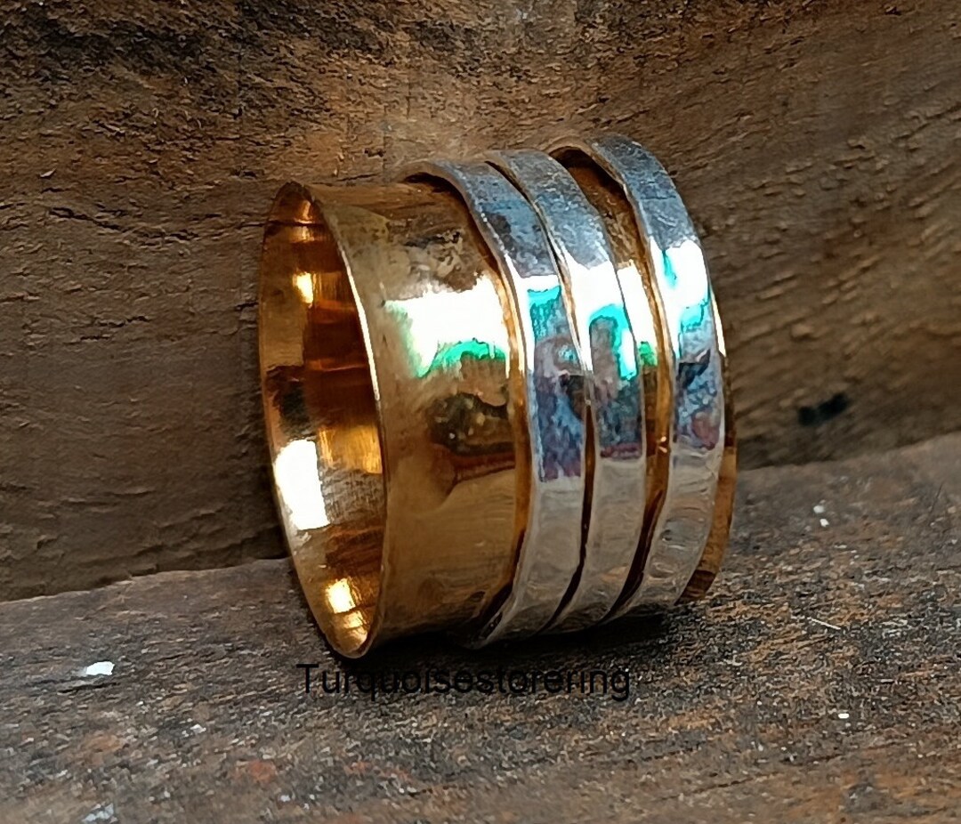 Copper Silver Spinner Band Ring Handmade Ring Statement Ring - Etsy