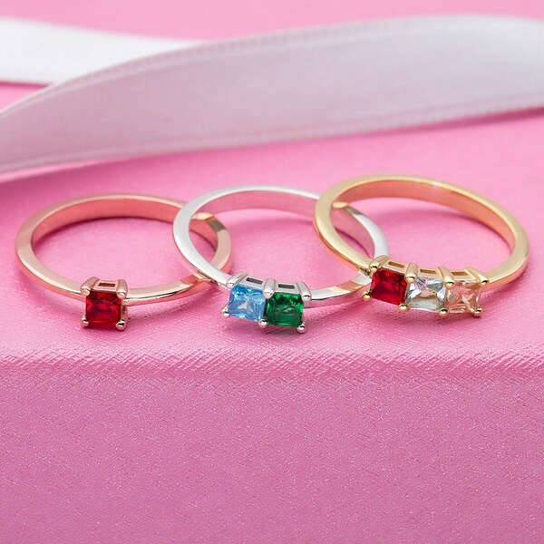 Birthstone Rings - Etsy