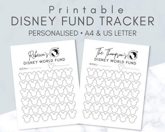 Personalised Disney Savings Tracker Disney Fund Tracker | Etsy