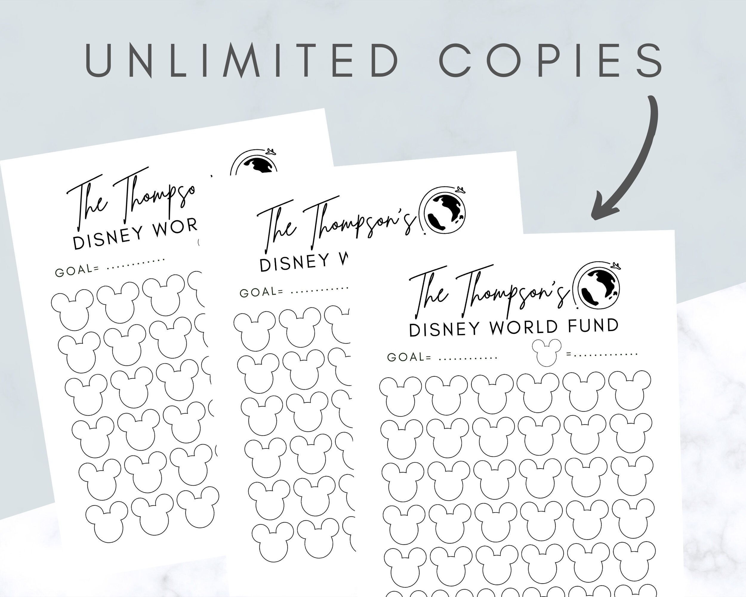 Personalised Disney Savings Tracker Disney Fund Tracker | Etsy